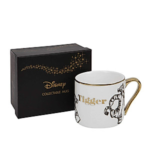 Happy Homewares Tigger Classic Collectable New Bone China Mug with Gold Trim and Gift Box - Officially Licensed