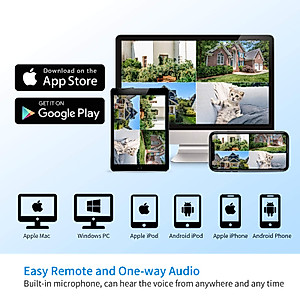 【No HDD/Power Adapter/Mouse】 10'' LCD Wireless WiFi NVR 8 Channels Network Video Recorder, Motion Detection Zones, 24/7 Record, Work with Hiseeu 1080P/3MP/5MP Eseecloud Wireless Camera