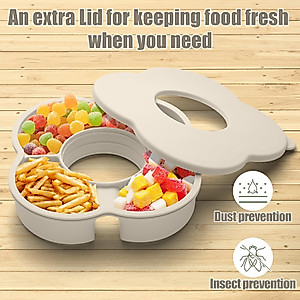 Snack Bowl with Lid for Stanley 30 oz Tumbler with Handle, Silicone Snack Tray Snack Ring for Stanley Cup Accessories, Suitable for Car Cup Holder or Outdoor, Cream