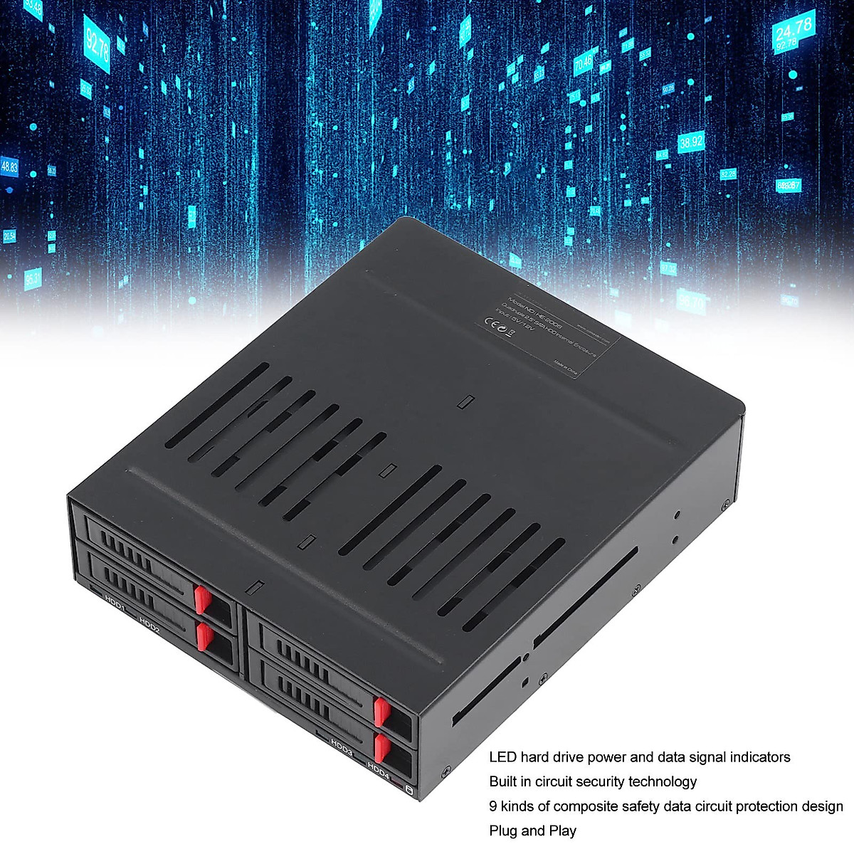 Tangxi 4 Bay HDD Cage 2.5in SATA Ⅰ, SATA Ⅱ, SATA Ⅲ, HDD,Hard Disk, SSD, 5.25in Drive Tray, Computer PC Case Internal 4 Bay 9.5mm 12.5mm Thick Bottom Hard Drives SSDs 6Gbps for Wins