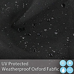 Patio Chair Covers Waterproof Heavy Duty Outdoor Patio Furniture Covers, Black Stackable Outside Lounge Deep Seat Covers, Large Lawn Sofa Covers Water Resistant,600D Oxford Cloth,Standard-2 Pack,Black