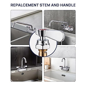 Sepaitek Red Hot Faucet Handle Repalcement Valve Stem Repalcement Assembly, Faucet Parts for Commercial Kitchen Faucet, Brass Constructed with Ceramic Disc