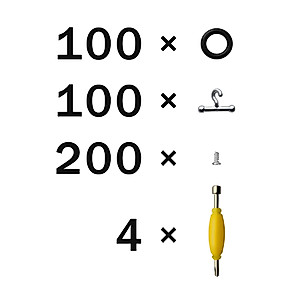 NC EBCO 100Pcs T Hooks+100Pcs O-Rings +200Pcs Screws+4Pcs Spanner+10Pcs Stand Base Repair Part Set for 3.75” G.i Joe Action Figure Replacement Accessories Repair with Case