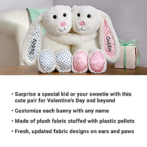 Let's Make Memories Personalized Hugging Plush Bunnies - for Birthday - Easter Bunny - Bunny Stuffed Animal for Kids - for Boy - for Girl