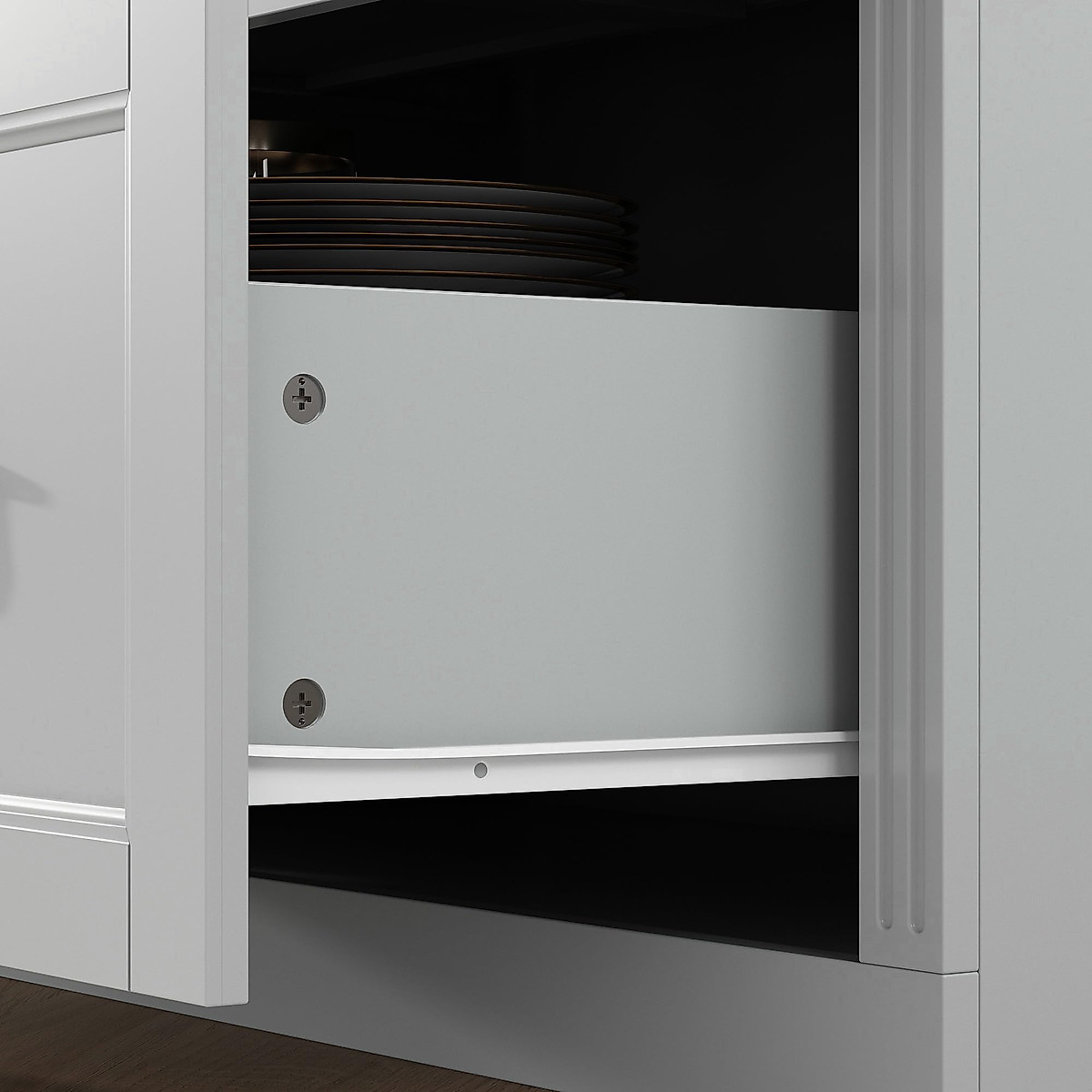 Homsee 78.7" H Bookcase Bookshelf with 4-Tier Shelves, 2 Drawers & 2 Glass Doors, Wooden Display Storage Cabinet for Home Office, Living Room, Green Grey