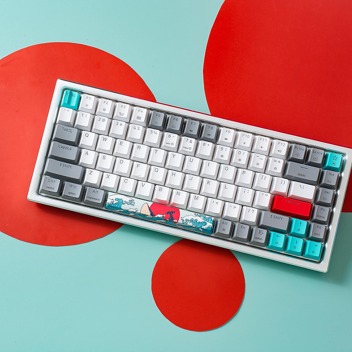 YUNZII AK84 84-Key Hot-Swappable Gaming Mechanical Keyboard with Double Shot PBT Keycaps, RGB, Aluminum Frame for Mac Windows (Gateron Black Switch, Silver)