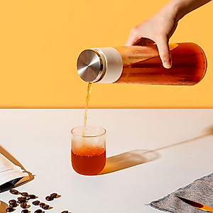 ASSICON Aluminum Espresso Cold Brew Iced Coffee Maker and Tea Infuser for Home Office, Iced Coffee Maker with Filter 20oz Fits Most Stovetop Coffeemaker