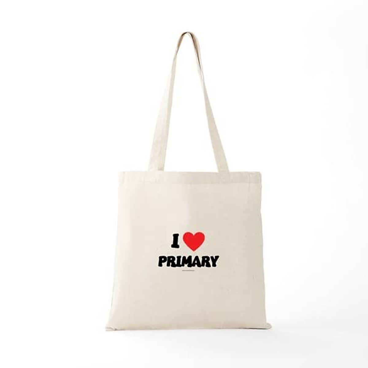 CafePress I Love Primary LDS Clothing LDS T Shirts Tote Natural Canvas Tote Bag, Reusable Shopping Bag
