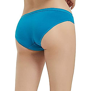 METARINO 2 Pack Women's Athletic Underwear Panties Soft Wool Sports Active Briefs,Small Black Blue