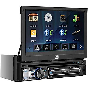 Dual Electronics XDVD176BT 7" LED Backlit Touchscreen LCD Single DIN Car Stereo with HD Camera + Gravity Magnet Phone Holder Bundle