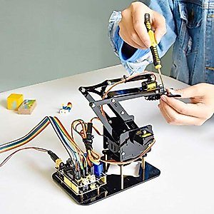KEYESTUDIO Robot Arm Starter Kit for Arduino Coding Robotics Kit for Adults Teens 15+ Electronic Programming Project STEM Education
