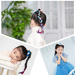 Hair Accessories for Girls - Unicorn Hair Clips, Glitter Braided Hair Extensions, Gradient Hair Bows for Dress Up