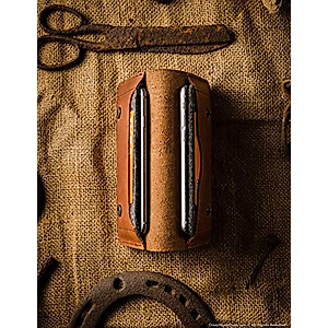 Leather Wallet for iPhone 14 Pro / 14 Plus, 14/13 / 12 Pro Max, 13/12 Mini, sleeve for two phones, Classic Brown, handmade phone cover SE, 12,11 Pro Max/Xr/Xs/8,7,6s, Wool felt, Crazy Horse Craft