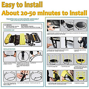 60" Trampoline for Kids, 5 FT Toddler Baby Trampoline with Safety Enclosure Net, Indoor or Outdoor Pink Small Recreational Trampolines with Basketball Hoop, Birthday Gifts for Kids, Gifts for Girl