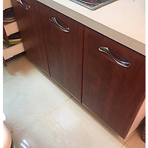 Teemall 15.8inch by 79inch Brown Maple Wood Grain Paper Peel and Stick Shelf Liners Wallpaper Cabinet Door Wardrobe Wood Wall Funitures Stickers