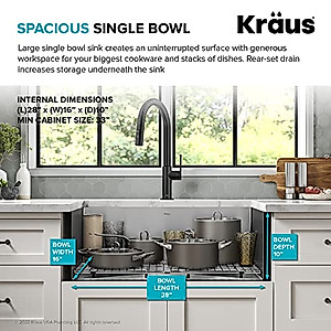 Kraus KHU100-30 Kitchen Sink, 30 Inch, Stainless Steel