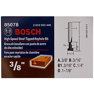 BOSCH 85078 3/8 In. High Speed Steel Carbide-Tipped Keyhole Bit
