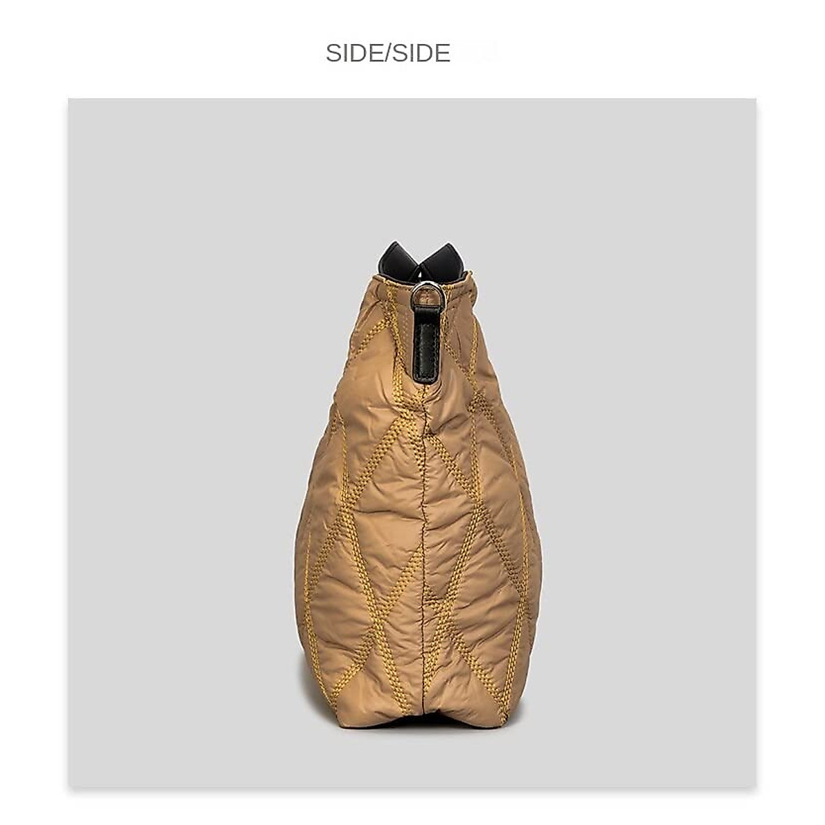 HACODAN Puffer Tote Bag Quilted Crossbody Bag for Women Trendy Puffy Purse Messenger Handbags Down Padded Shoulder Bag (red)