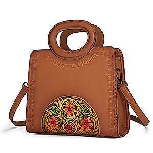 WYKDD Vintage Embossed Ladies Handbag Multifunctional Large Capacity Tote Bag Casual Ladies Shoulder Bag (Color : C, Size : 26(L)*23(H)*12(W) cm)