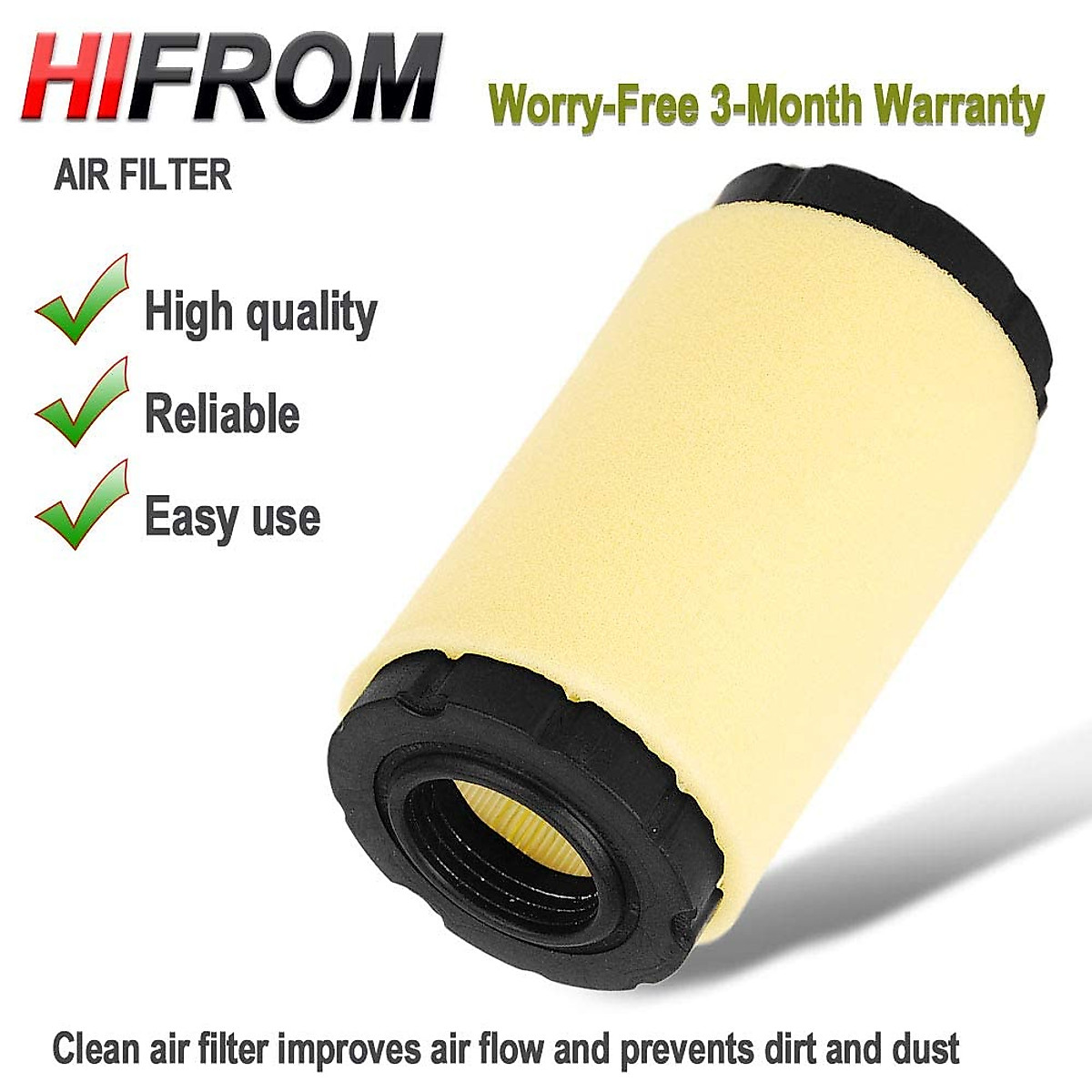 HIFROM Air Filter + Pre Filter Replacement for 793569 John Deere GY21055 MIU11511 Rotary 12673 Stens 100-929,Lawn Mower Air Filter