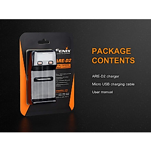 EdisonBright Fenix are-D2 USB Powered Two Bay Smart Battery Charger for 21700/18650/16340 BBX5 Battery Carry case