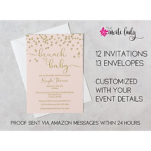 The Invite Lady Baby Shower Brunch Invites For Girl Personalized Invitations With Envelopes (12 count)