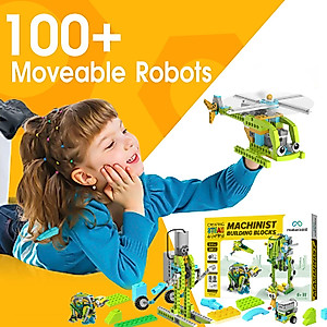 WOOLIKE STEM Robot Building Kits Toys 100+ in 1 Robot Science Kits 378 Pieces DIY Educational Building Blocks for Kids Ages 6+ Years Old Makerzoid