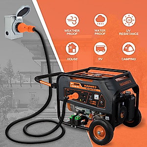 Finderomend 15 ft 50 Amp Generator Cord and Power Inlet Box Combo Kit,125/250 Volts,Generator Power Cord NEMA 14-50P to SS2-50R Extension Cord,for RV Truck Trailer Motorhome