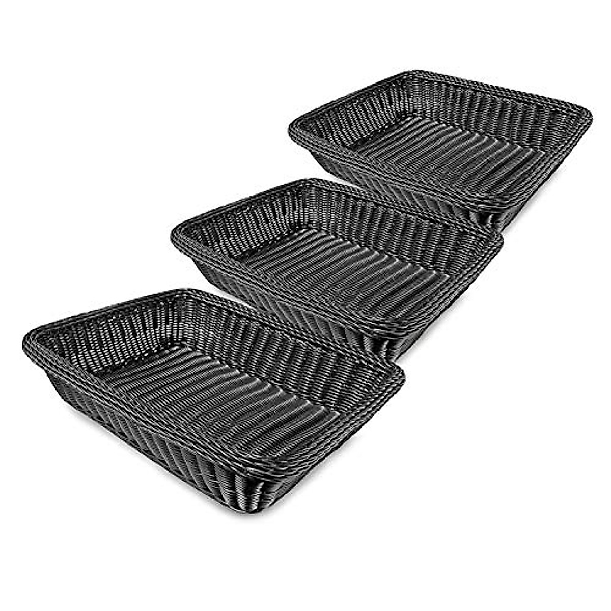 Colorbasket Rectangular Thick Trim Storage Basket, Large, Black