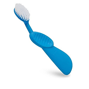 RADIUS Toothbrush Flex Brush BPA Free & ADA Accepted Designed to Improve Gum Health & Reduce Gum Issues - Right Hand - Blue White - Pack of 1
