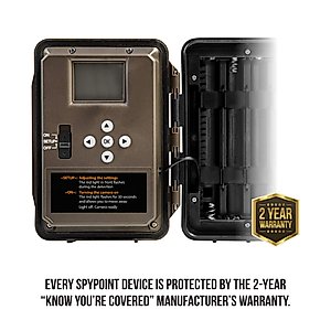 SPYPOINT FORCE-20 Trail Camera 20MP HD Video w/ 48x High Power LEDs & Infrared Boost Tech for GREAT NIGHT IMAGE, 80' Flash Range, Low Glow Backlit Setup LCD Screen