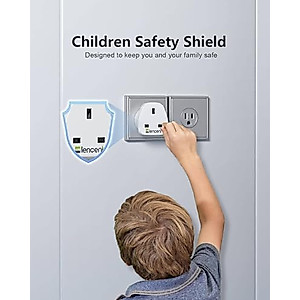 LENCENT UK to US America Plug Adapter, 2 Pack Grounded USA Visitors Travel Converter, Converts All Type G Plugs from United Kingdom UK Singapore Malaysia UAE Ireland Malta Hongkong and etc. (Type B)