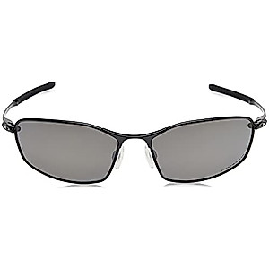 Oakley Men's OO4141 Whisker Oval Sunglasses, Satin Black/Prizm Black Polarized, 60 mm