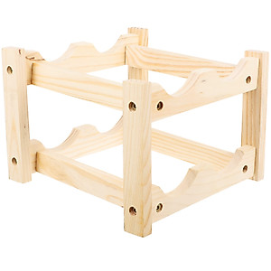 Yardwe Wooden Wine Bottle Rack countertops for Kitchen Counter Tops for Kitchens Wine Storage Holder Wine Bottle Holder Stand Small Display Stand Corner Cabinet Wine Storage Shelf