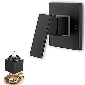 Single-Function Black Shower Handle Valve Trim Kit Shower Valves Wall Mount Brass Faucet Shower Rough-In Valve Bathroom Trim Kit Single Handle Tub Shower Valve Mixer