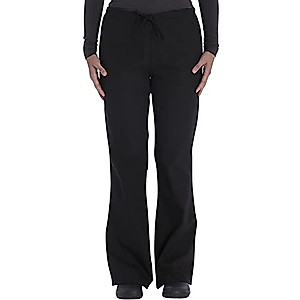 Vital Threads Womens Scrubs Set V-Neck Top & Drawstring Pant, VT514C, S, Black