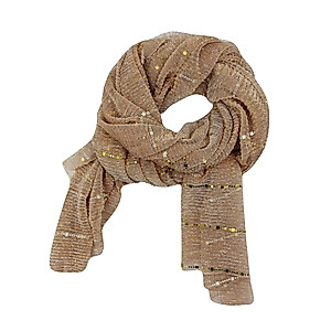 ANKOMINA Women Soft Chiffon Sequin Long Scarf Shawl Fashion Muslim Hijab Head Wrap Scarves,71x28 Inch