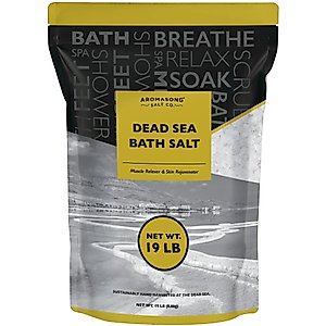 Aromasong Dead Sea Salt - Spa Bath Salt - 19 Lbs Fine Grain Bulk - 100% Pure - Better Absorbing Than Epsom Salt - Soak for Women & Men for Skin Issues and to Relax Tired Muscles - Resealable Pack.