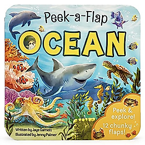 Peek-a-Flap Ocean Children's Lift-a-Flap Board Book for Children Learning about the Sea and Water Animals, Ages 2-5