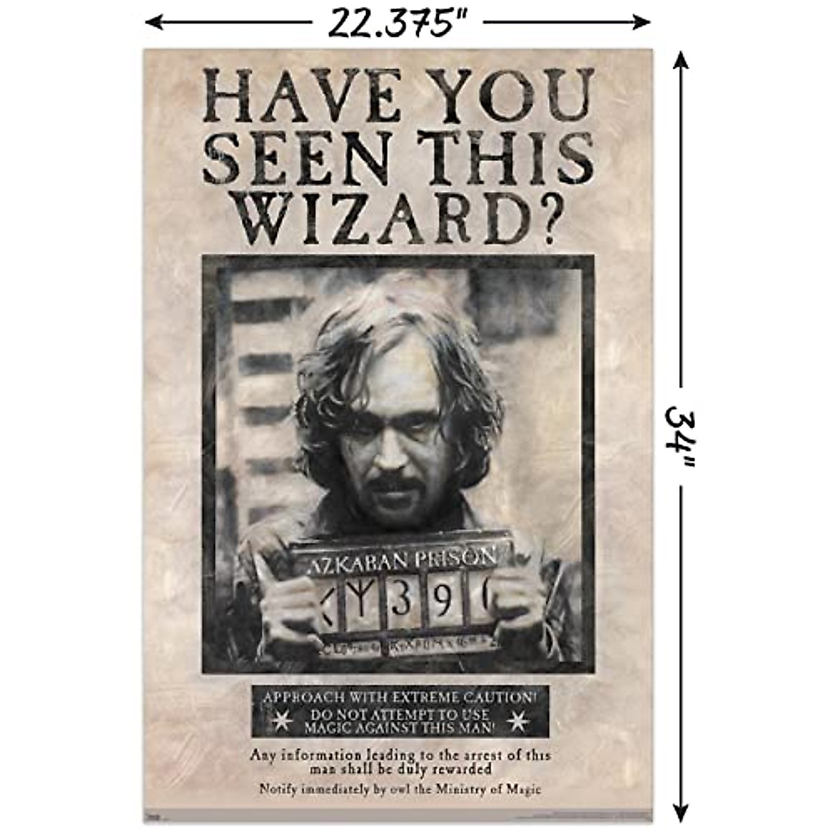 Trends International The Wizarding World: Harry Potter - Sirius Black Wanted Poster Wall Poster, 22.375" x 34", Poster & Mount Bundle