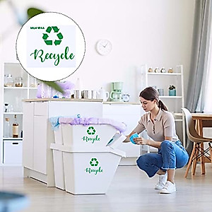 Garbage Waste Decal Recycle Trash Bin Sticker Green: Recycle Sign Decal Classification Labels Trash Recycling Label Sticker Removable Waste Bin Sticker Recycle Compost Stickers