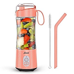 Personal Size Blender Smoothies and Shakes, Aoozi Portable Blenders, Mini Blender USB Rechargeable, Handheld Blender Sports,Travel and Home (Orange)