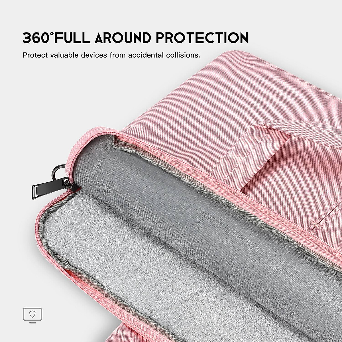 17 17.3 Inch Laptop Bag Women Men Computer Bag for HP Envy Pavilion/LG Gram/MSI/Dell Inspiron XPS/Lenovo Thinkpad/ASUS/Acer, Shoulder Strap Carrying Messenger Bag, Pink
