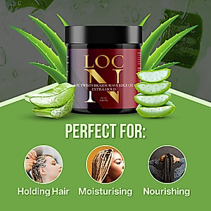 LOC N GEL LOC Twists Braids Wave Edge Gel 16 OZ. -Extra Hold-