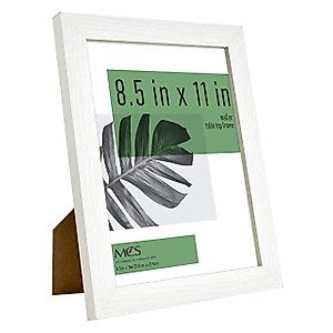 MCS Studio Gallery 8.5x11 Picture Frame White Woodgrain, Rectangle Photo Frame for Photos, Posters & Art Prints & Easel for Tapletop Display (1-Pack)