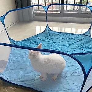 LUOZZY Animal Baby Playpen Foldable Safe Fence Anti-Slip Bases Baby Playard Breathable Pet Playpen Indoor Outdoor Yard Fence for Kitten Puppy Bunny Hamster Ferret, 47Inch