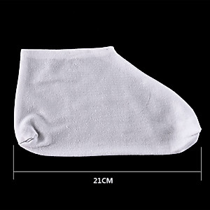 3 Pairs Cotton Moisturizing Socks Cosmetic Socks Lotion Hoses Spa Overnight Absorbing Stockings for Dry Cracked Feet White Moisture Enhancing Hoses for Women and Men