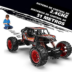 JoyStone DE66 RC Cars W/Metal Shell, 2.4GHz Remote Control Car W/ 2 Batteries, Alloy Monster Truck for Kids, 60Mins Play Time 175 FT Control Distance Electric Toy Off-Road Crawler Gift for Boys Girls