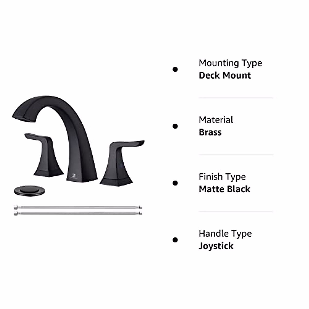 Matte Black Bathroom Faucet,Widespread Bathroom Sink Faucet for 3 Hole,2 Handles Bathroom Vanity Faucet 8 Inch,HOMELODY Lavatory Faucet for Sink with Pop Up Drain