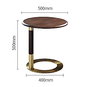 Articles for daily use Side Table Living Room Coffee Table, C Shaped Retro Accent Snack Table Side Table Coffee Table, Sofa Bed Wood Look Coffee Laptop Table, Walnut Wood